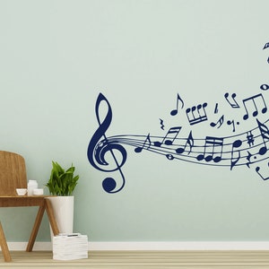 Music Wall Decals Musical Notes Decal Treble Clef Vinyl Sticker Music ...