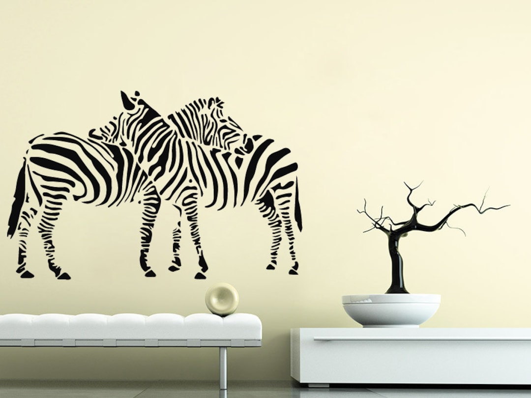 Wall Decals Zebra Embrace Love Decal Vinyl Sticker Nursery Bedroom Home ...