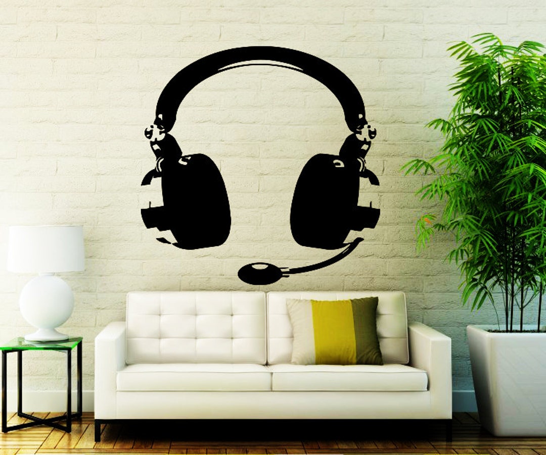 Wall Decals for Music Studio Hadphones Decal Vinyl Sticker Art ...