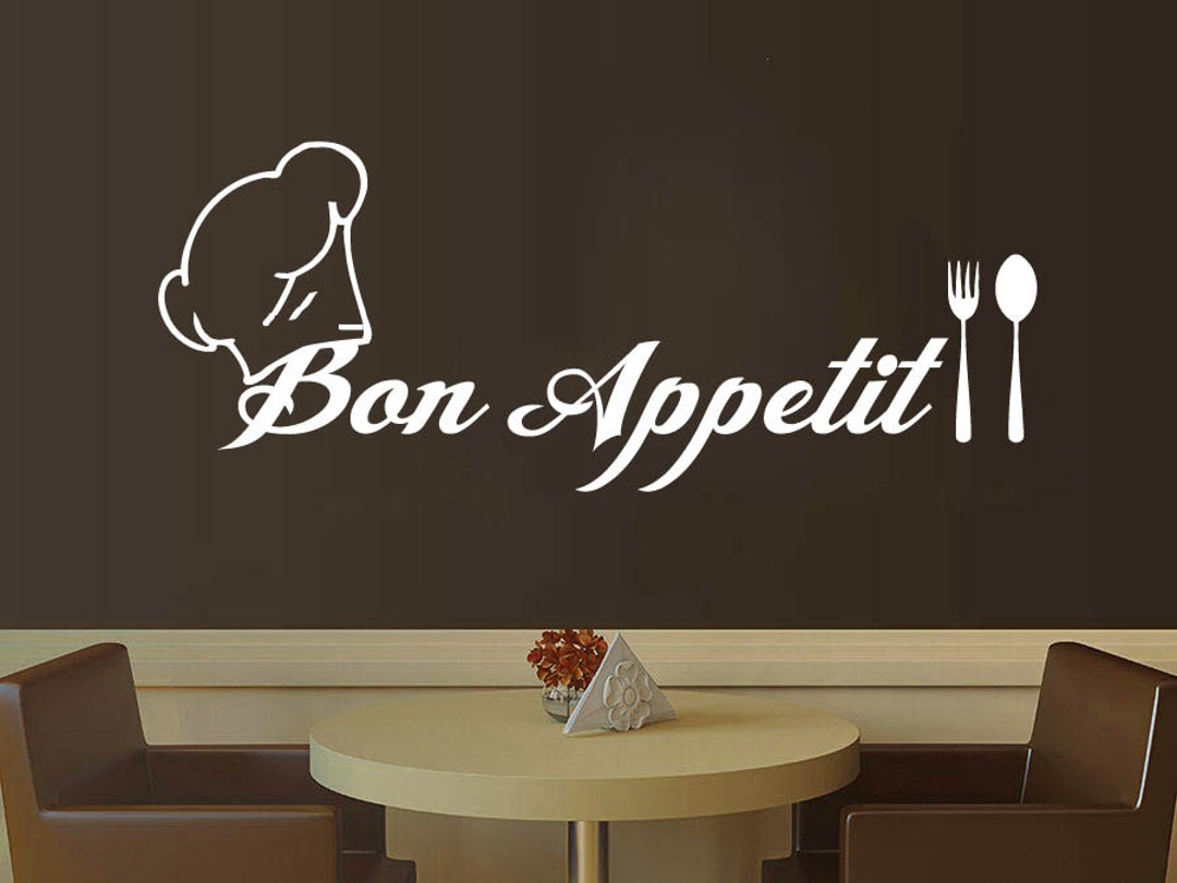 Bon Appetit Wall Decals Art Vinyl Sticker Spoon and Fork Decal Home ...