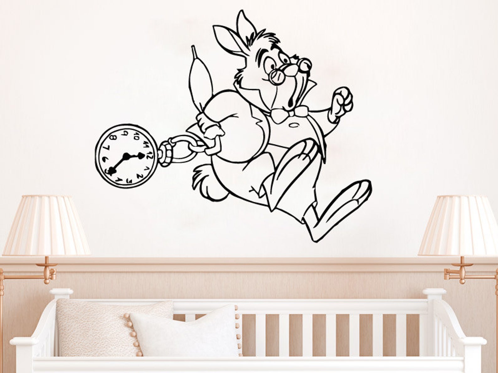 White Rabbit Wall Decal Alice in Wonderland Decals Vinyl Sticker ...