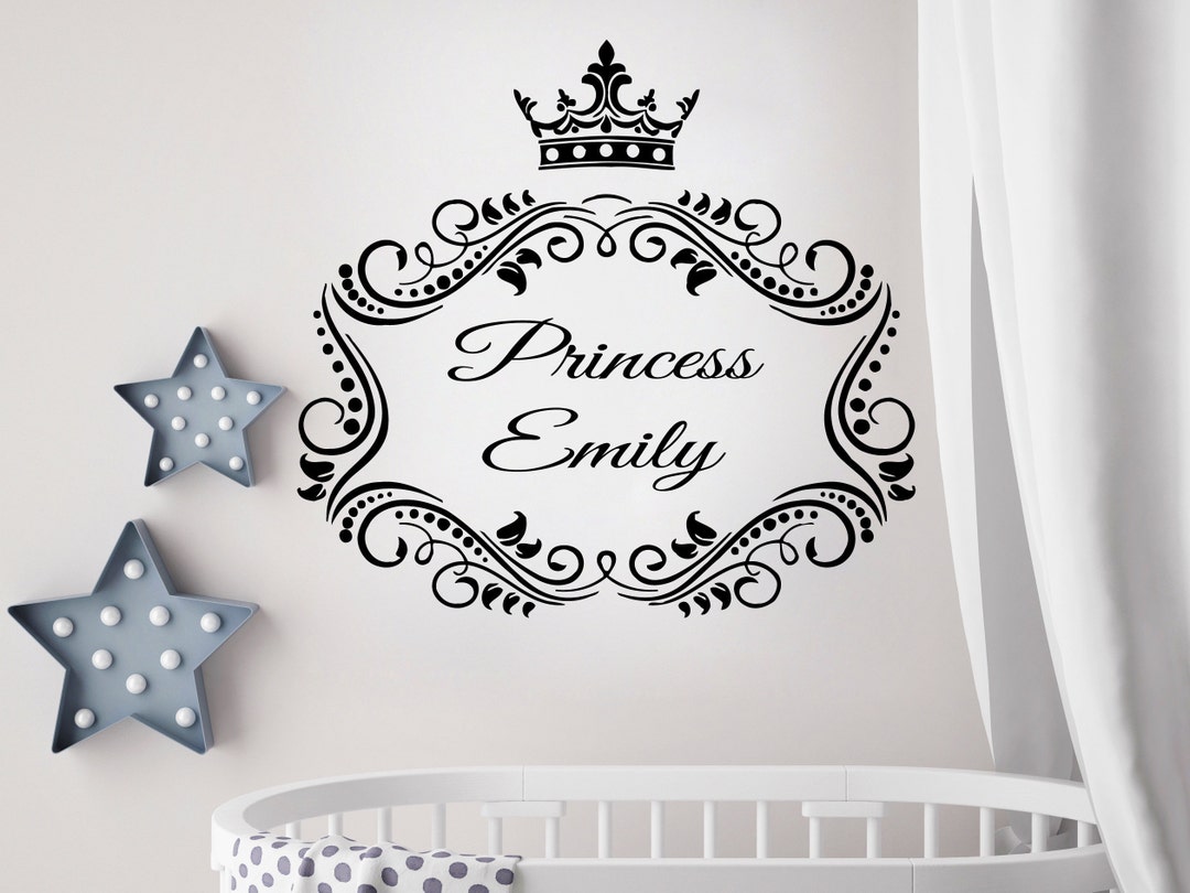 Princess Name Wall Decal - Personalized Custom Decals - Vinyl Sticker ...