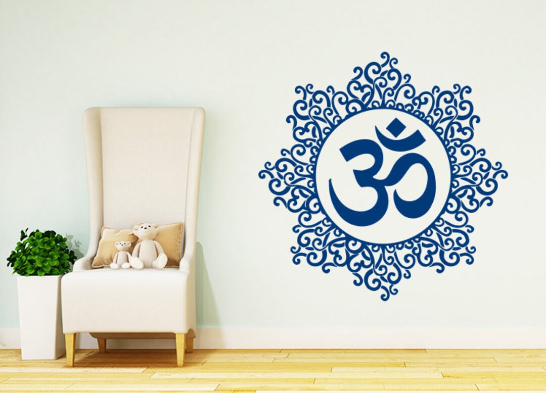 MANDALA Wall Decal Yoga Studio Vinyl Sticker Decals Namaste Lotus ...