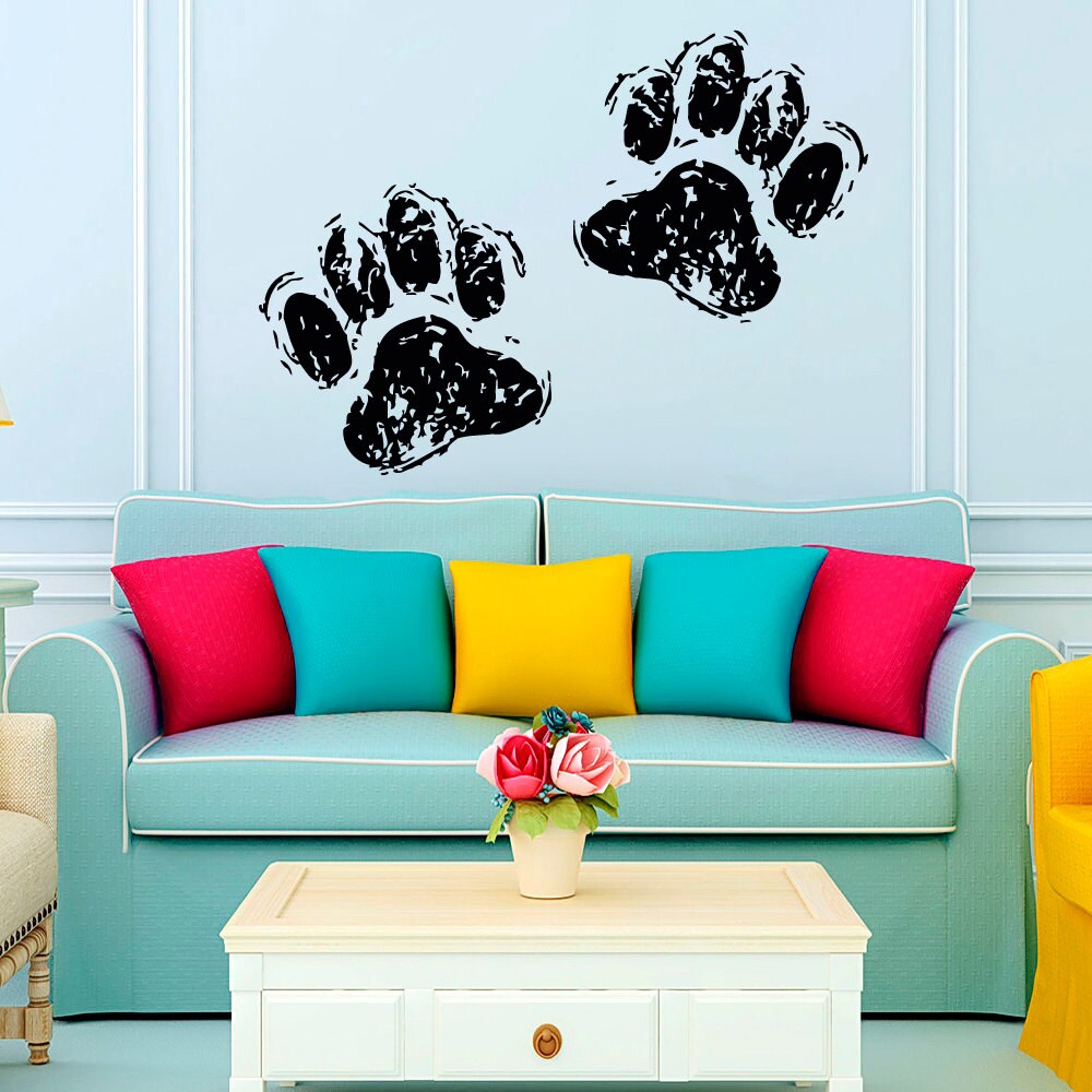 Nursery Wall Decals Dog Pows Vinyl Sticker Home Decor Nursery Decor ...