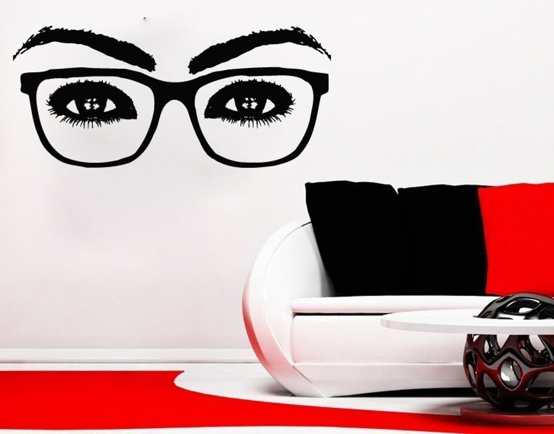 Wall Decals Eyes Glasses Makeup Girl Woman Cosmetic Decal Vinyl Sticker ...