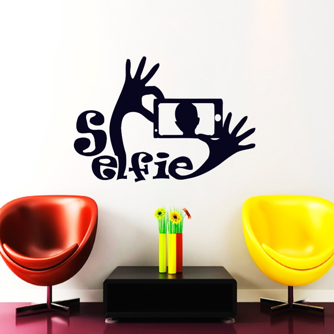 Selfie Wall Decals Love Slefie Decal Photo Vinyl Stickers Home Decor ...