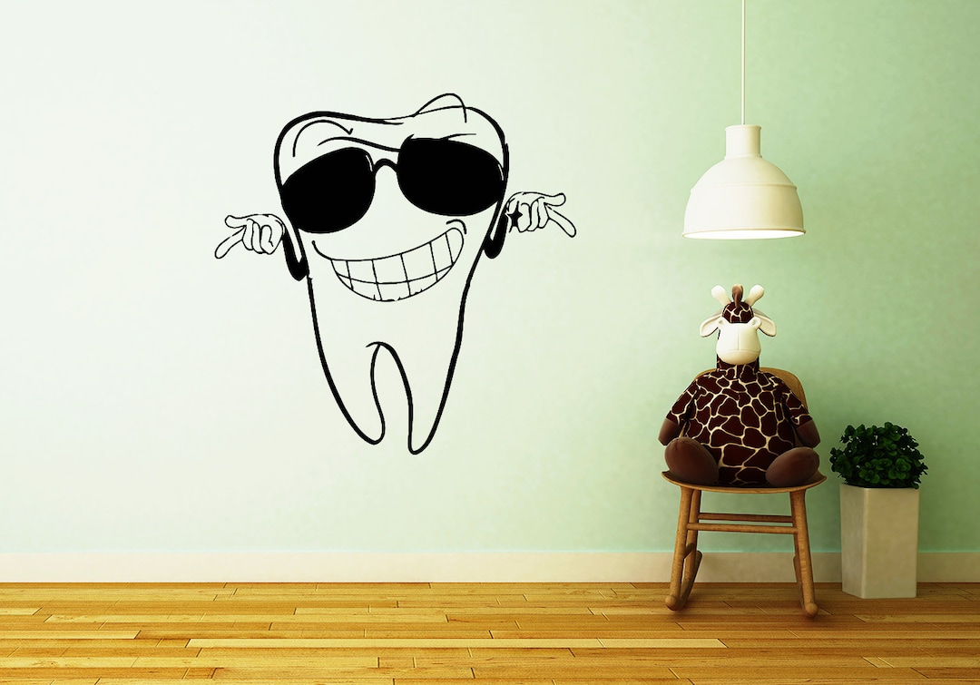 Dental Wall Decals Smiling Tooth Decal Clinic Vinyl Stickers Home Decor ...