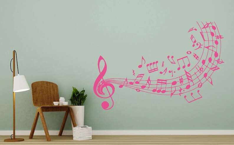 Music Wall Decals Musical Notes Decal Treble Clef Vinyl - Etsy
