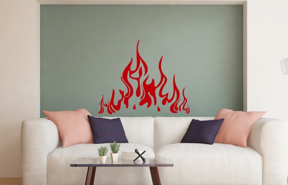 Fire Wall Decals Flame Wall Decal Fireplace Vinyl Stickers | Etsy