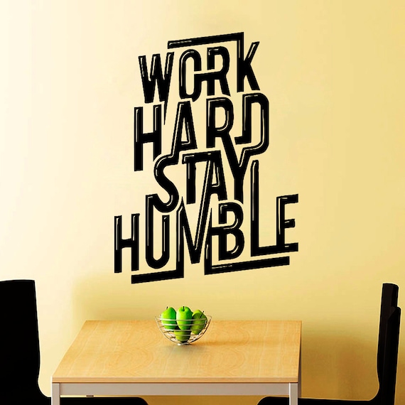 Wall Decals Work Hard Quote Decal Vinyl Sticker Home Decor Art | Etsy