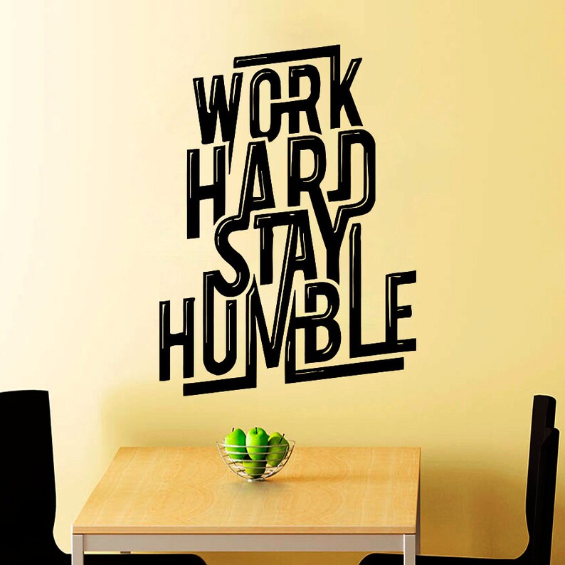 Wall Decals Work Hard Quote Decal Vinyl Sticker Home Decor Art | Etsy