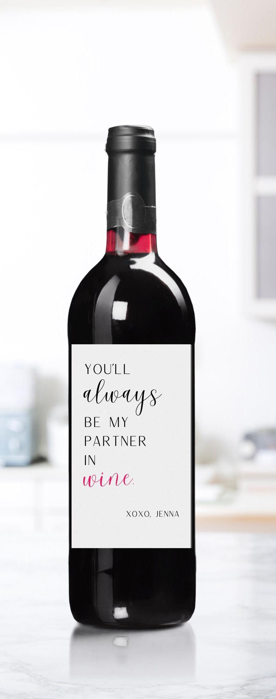 Custom Wine Label for Valentine's, Engagement- Personalized Champagne ...