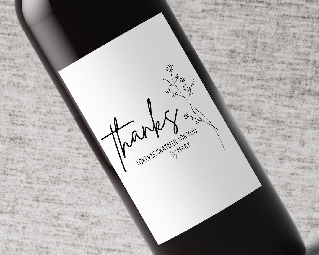 Thank You Wine Label | Thank You Gift | Thank You Candle | Thank You ...