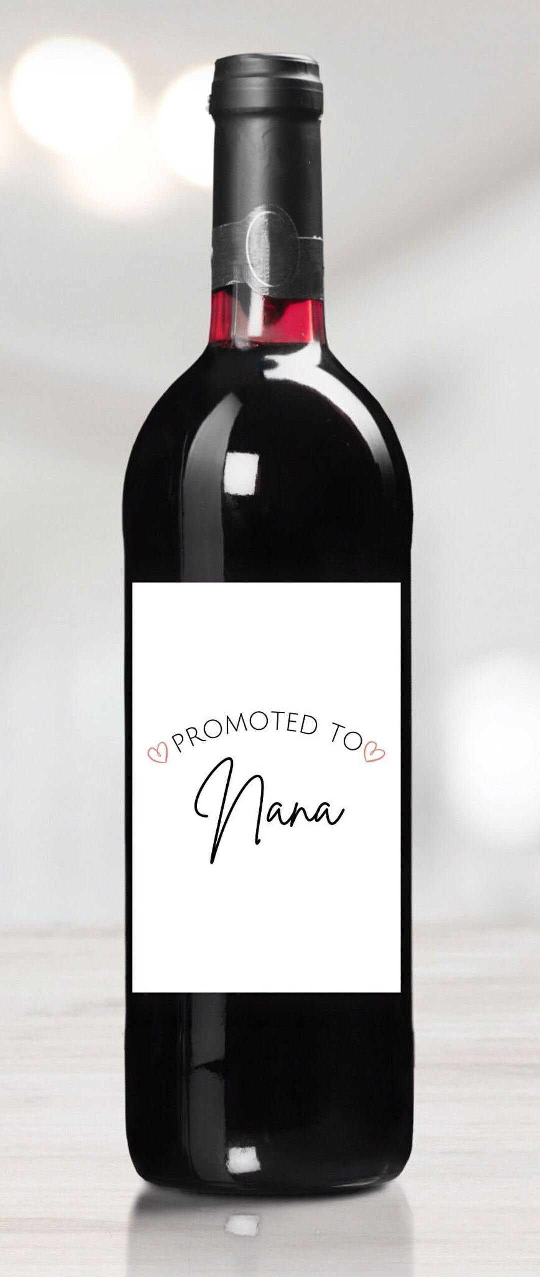 Promoted to Nana Wine Label | Mother's Day Candle Label | New ...