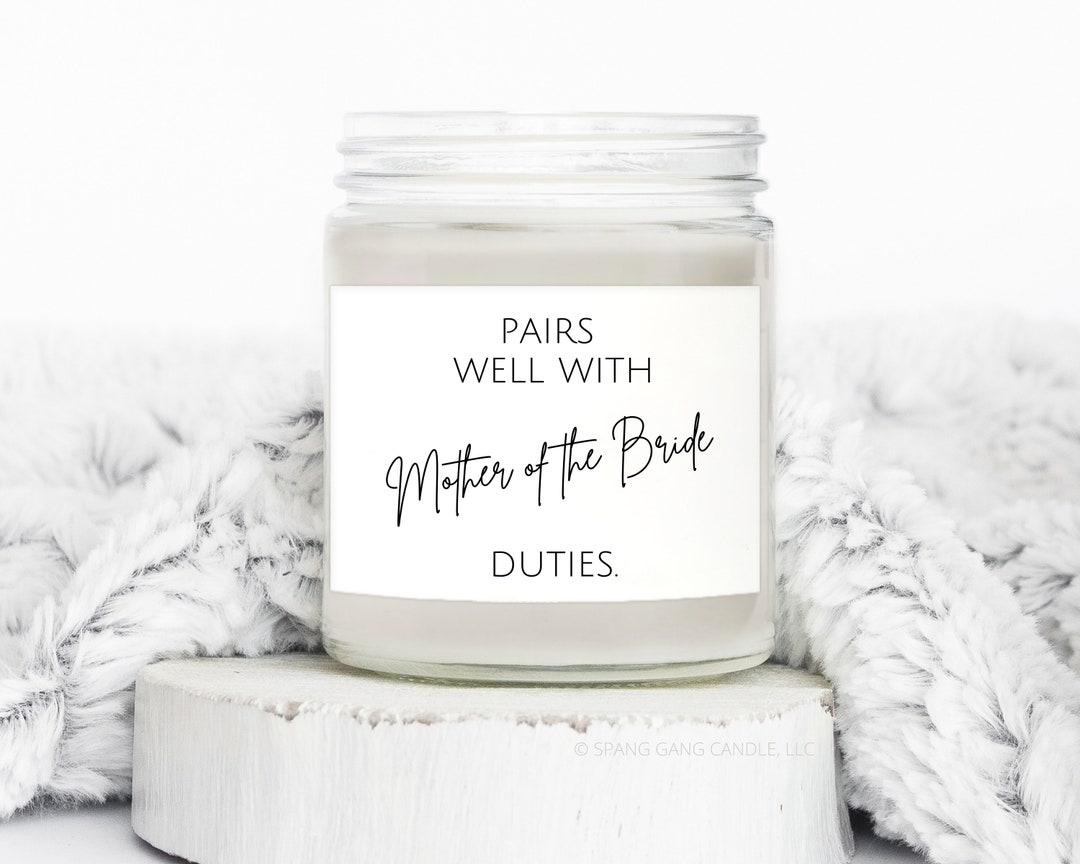 Mother of the Bride Candle Label | in Law Wedding Gift | Gift to ...