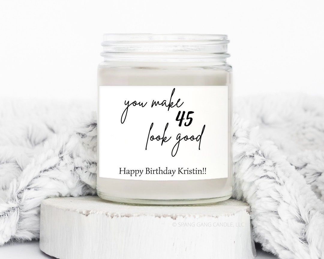 Custom 45th Birthday Candle Label for Best Friend | Gift for Long ...