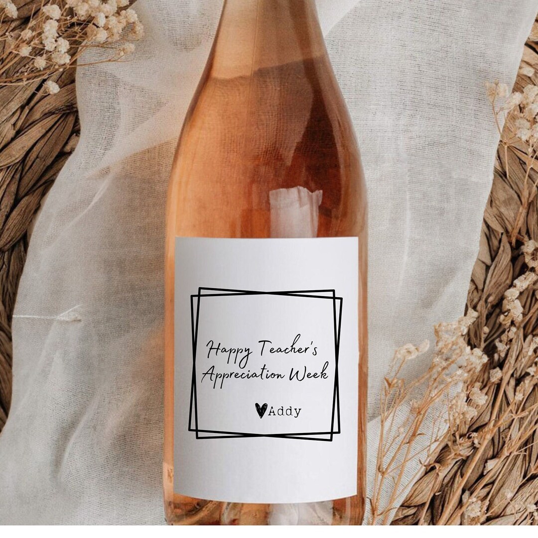 Teacher Appreciation Gift | DIY Wine Sticker End of Year Gift | Custom ...