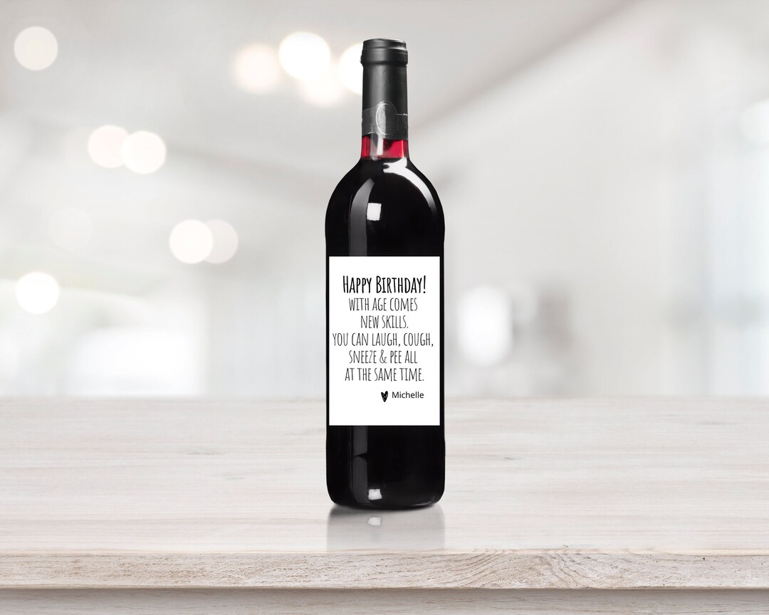 Funny Wine Label for Friend | Custom Birthday Candle Label for Co ...