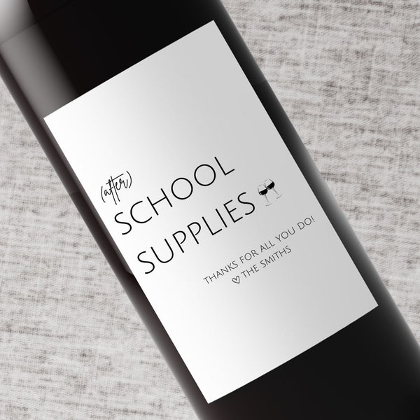 Teacher Wine Label - Etsy