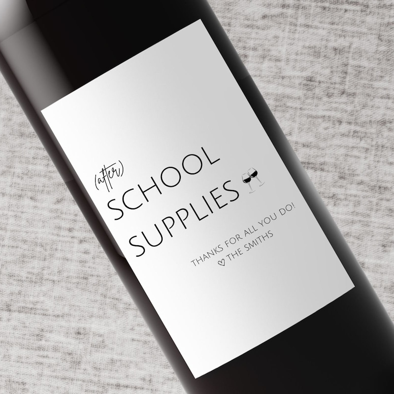 Teacher Wine Label - Etsy