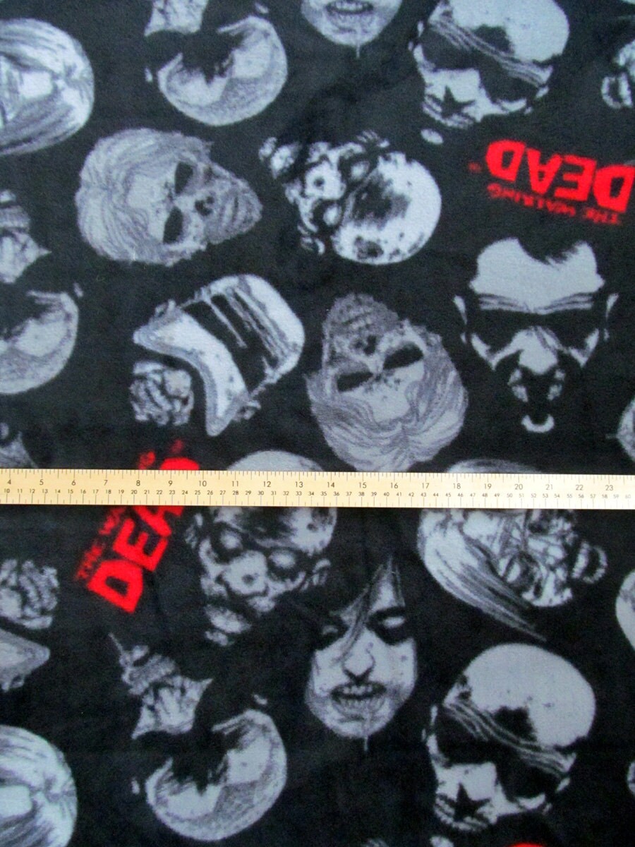 The Walking Dead Zombie Fleece Fabric BTY RARE VHTF | Etsy