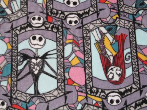 Nightmare Before Christmas Stain Glass Fleece Fabric BTY RARE | Etsy