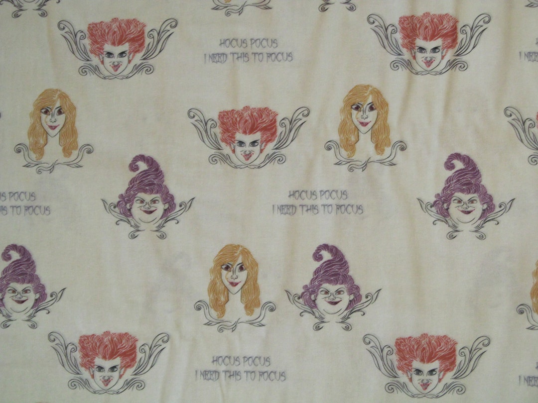 Hocus Pocus Witch Heads Cotton Fabric BTY RARE VHTF - Etsy