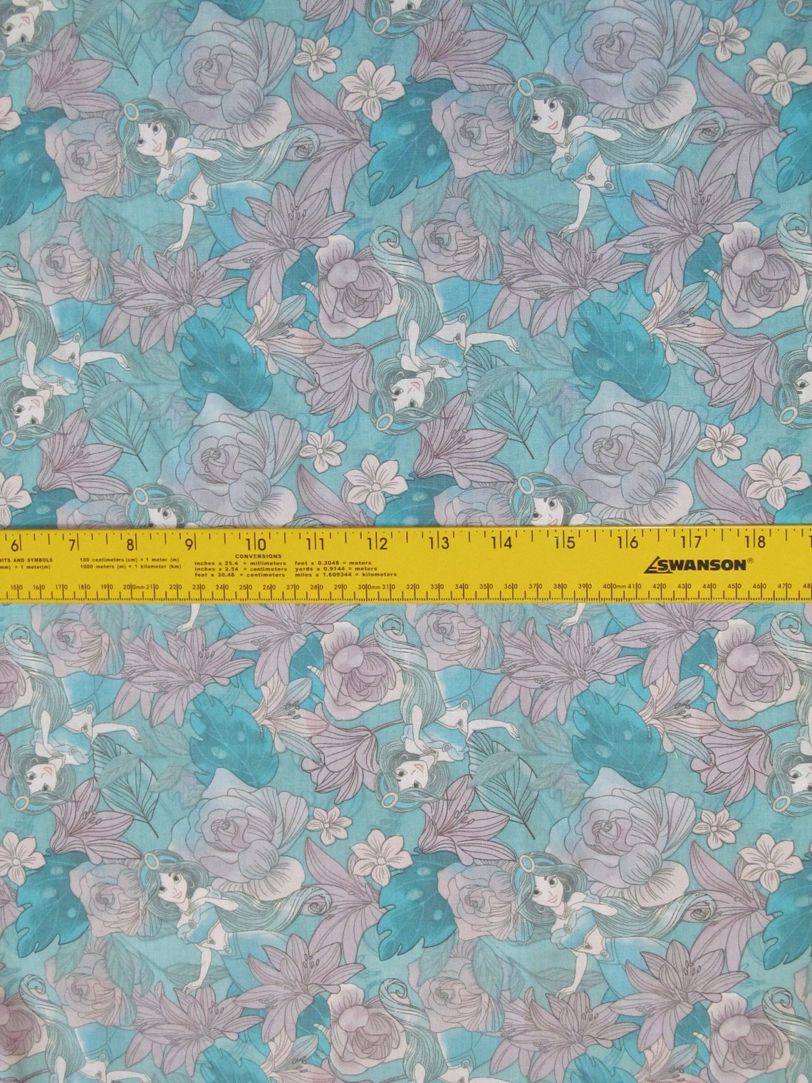 Disney Princess Jasmine Cotton Fabric 1 Yard + 6 Inches VHTF Rare - Etsy