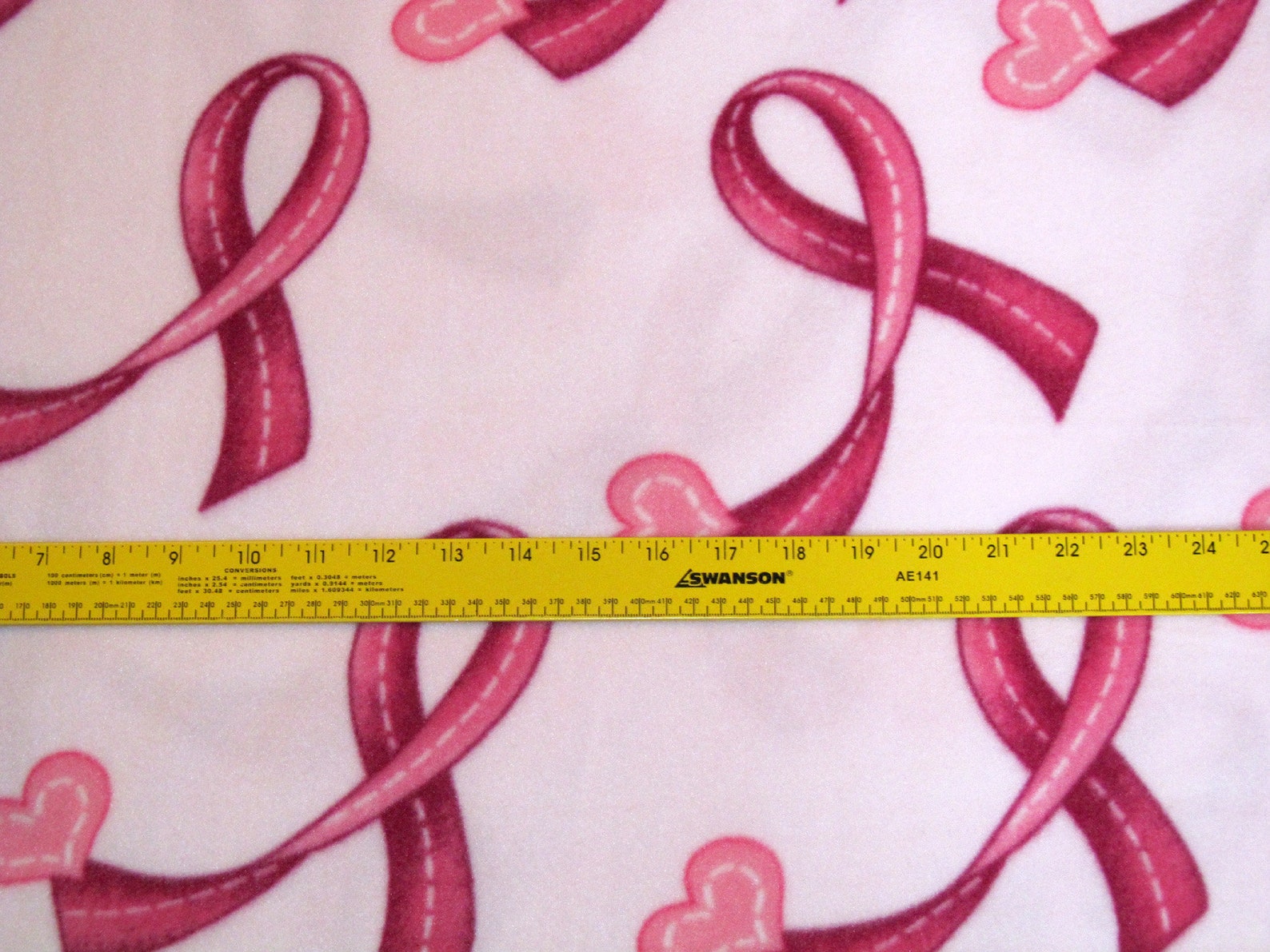 Pink Ribbon Breast Cancer Awareness Fleece Fabric 1 Yard 28 - Etsy