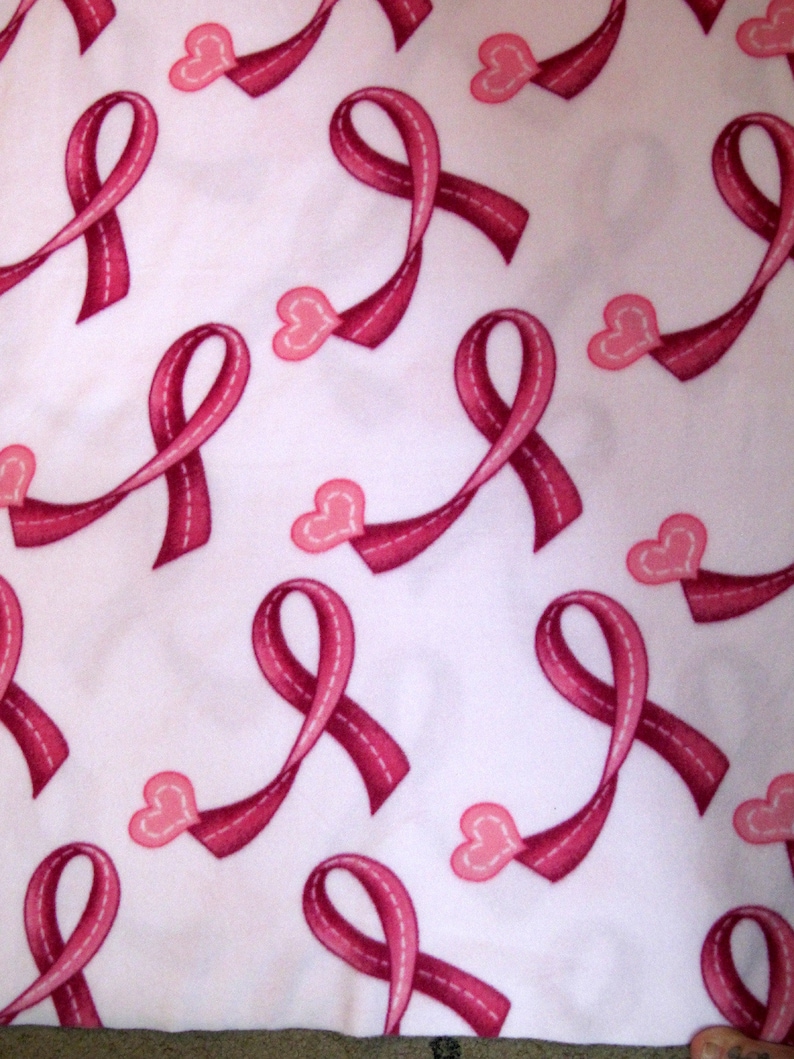 Pink Ribbon Breast Cancer Awareness Fleece Fabric 1 Yard 28 | Etsy