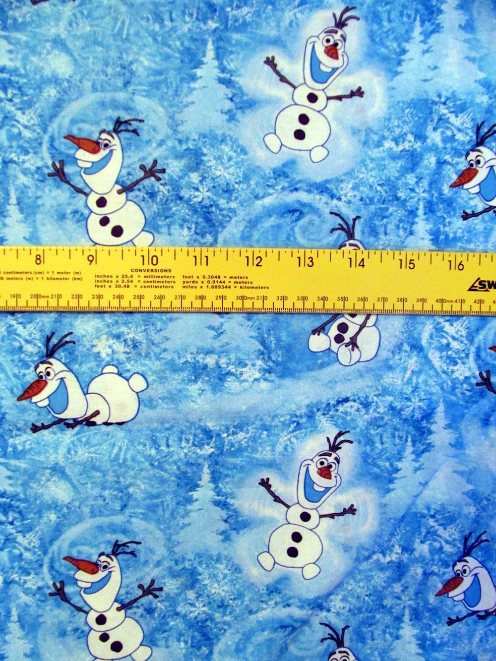 Disney Frozen Olaf Cotton Fabric 1 Yard + 30 Inches VHTF RARE - Etsy