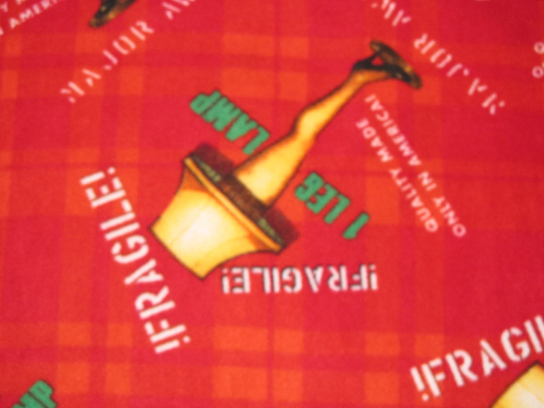 The Christmas Story Leg Lamp Fragile Fleece Fabric 1 Yard + 29 Inches ...