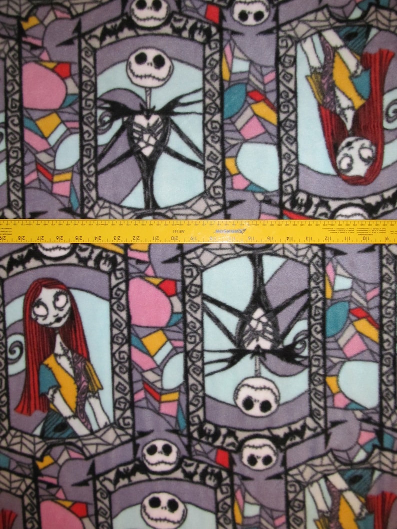 Nightmare Before Christmas Stain Glass Fleece Fabric BTY RARE - Etsy