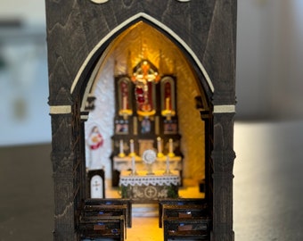 Church Book Nook, Cathedral, DIY Kit, Bookshelf Insert - Etsy