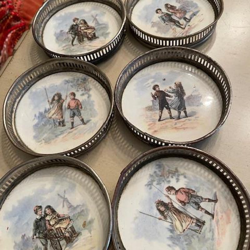 Antique German Coasters - Etsy