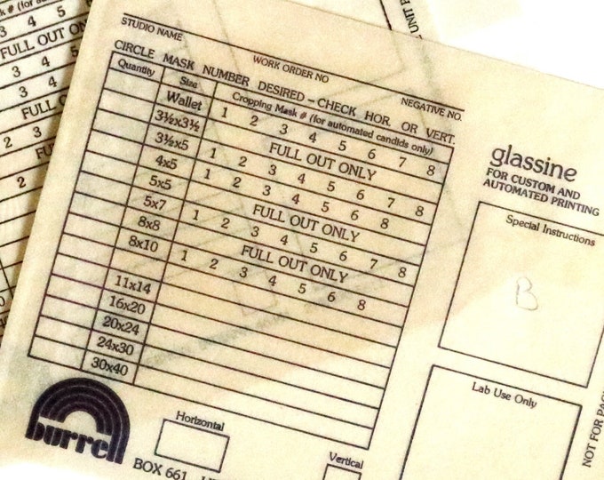 Vintage Film Negative Envelopes. Glassine Envelopes. Journal Envelopes ...