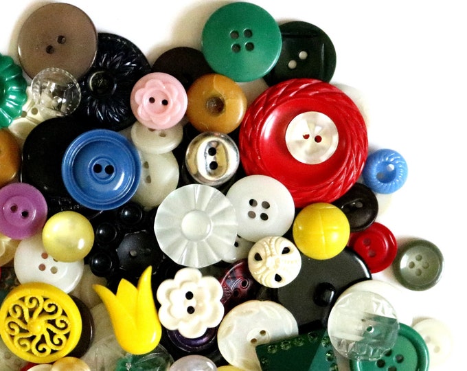 Vintage Mixed Buttons. Fancy Buttons. Craft Buttons. Celluloid Buttons ...