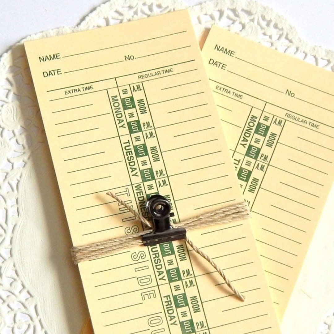 Vintage Inspired Time Cards. Vintage Ephemera. Junk Journal Paper ...
