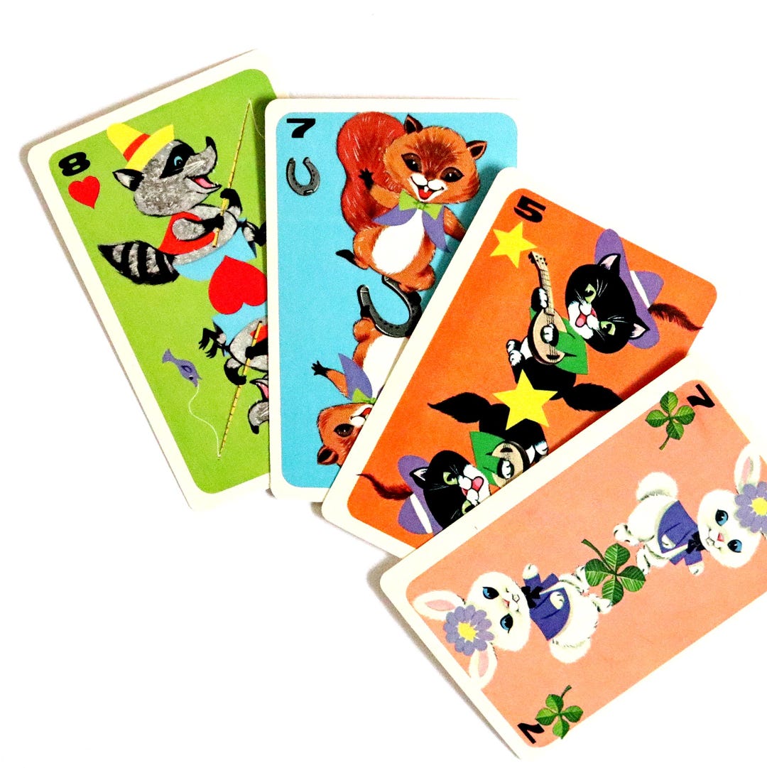 Vintage Whitman Hearts Game Playing Cards: Scrapbooking, Junk Journal ...