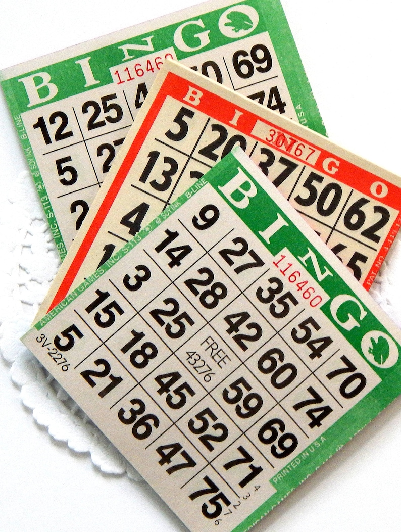 Green/red Bingo Cards. Christmas Bingo. Paper Bingo Cards. - Etsy