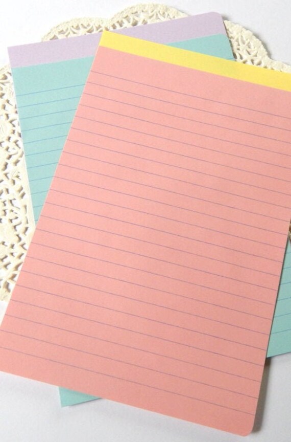Vintage Pastel Lined Writing Paper. Vintage Stationery. - Etsy