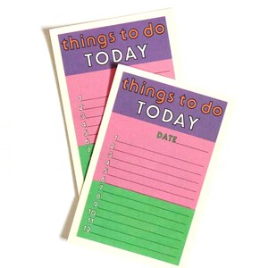 Vintage Things to Do Today Note Pad Paper. Vintage Stationery. List ...