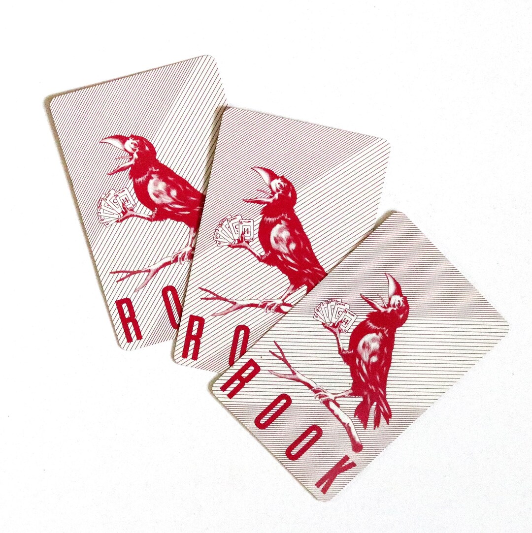 Vintage Rook Game Playing Raven Cards. Vintage Ephemera. Junk Journal ...