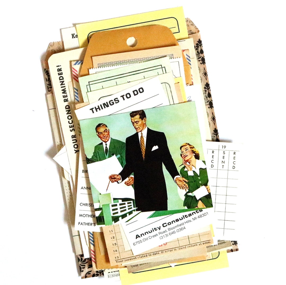 Vintage Office Paper Ephemera Pack. Vintage Receipts. Paper Ephemera ...