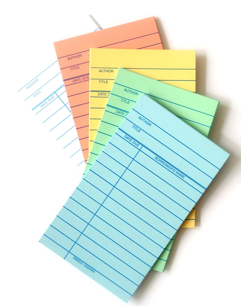 Library Cards. Library Book Cards. Book Cards. Journal | Etsy