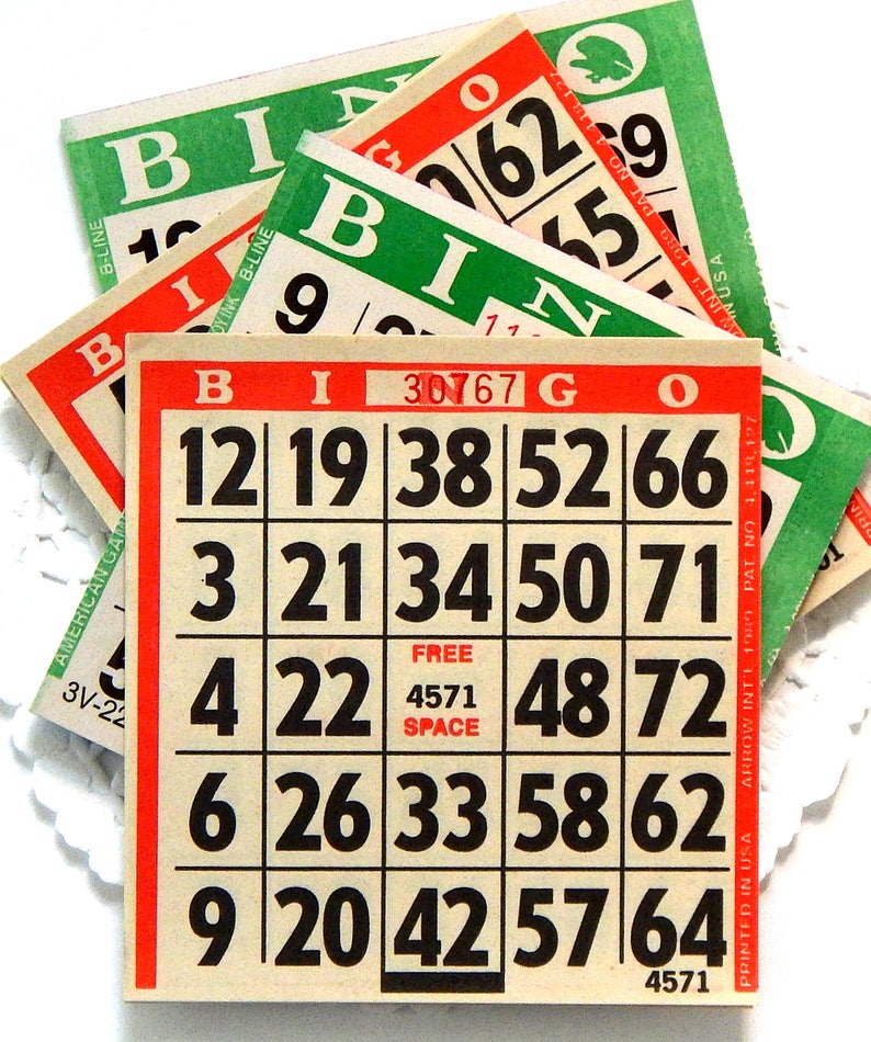 Green/red Bingo Cards. Christmas Bingo. Paper Bingo Cards. - Etsy