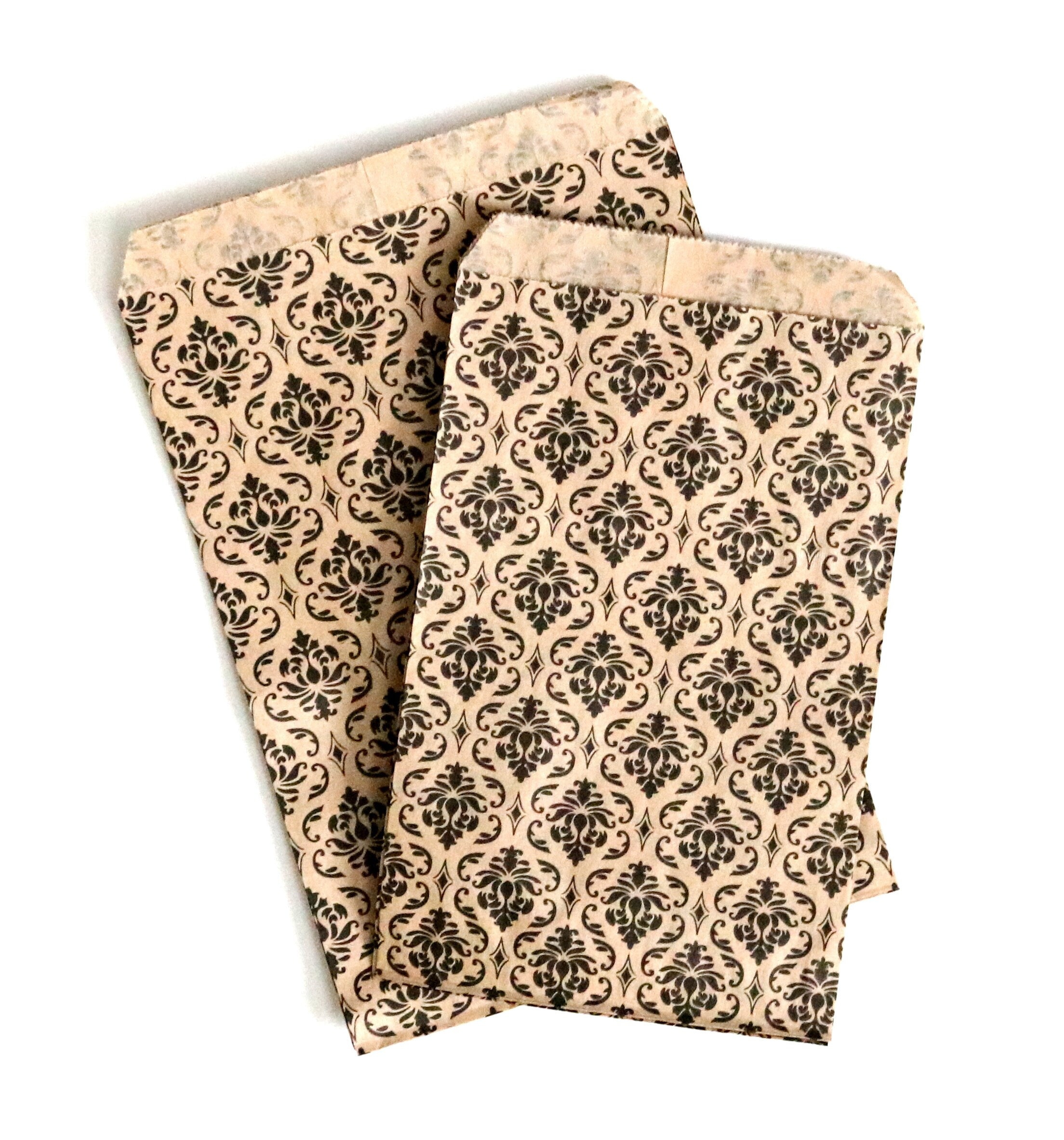 Damask Paper Bags. Kraft Bags. Brown Paper Bags. Small Paper - Etsy