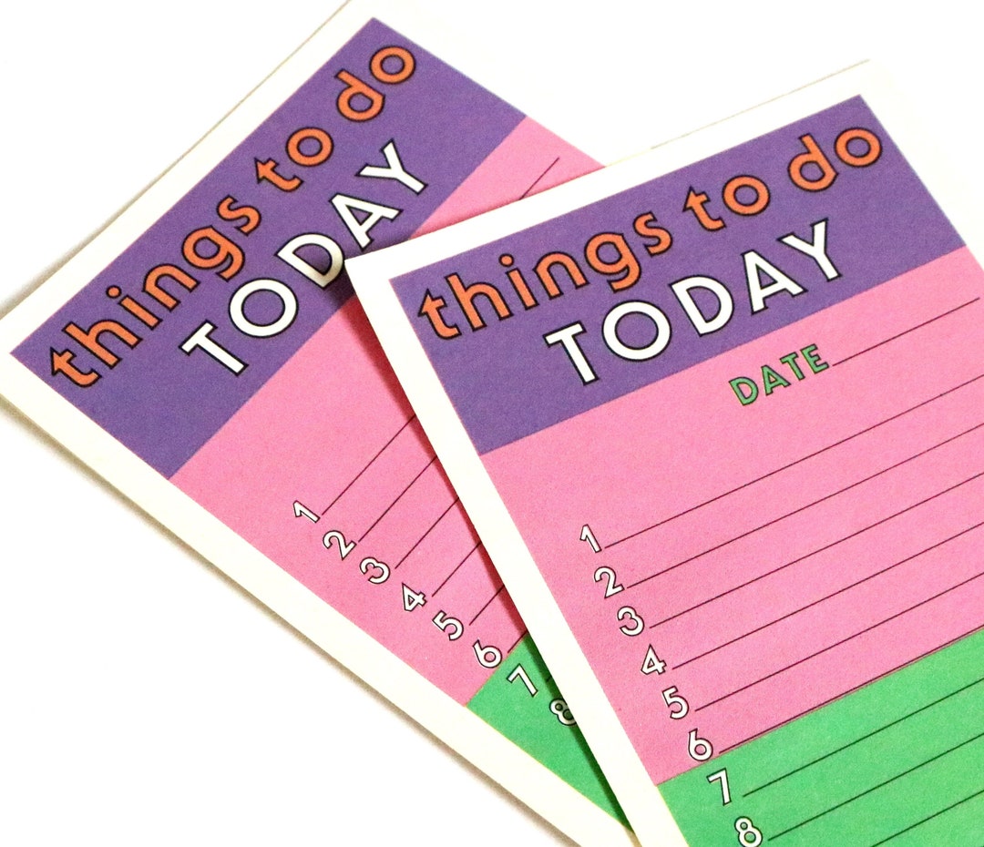 Vintage Things to Do Today Note Pad Paper. Vintage Stationery. List ...