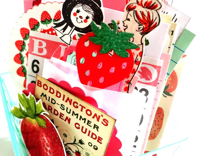 Vintage Strawberry Basket Ephemera Pack. Junk Journal Paper. Journal ...