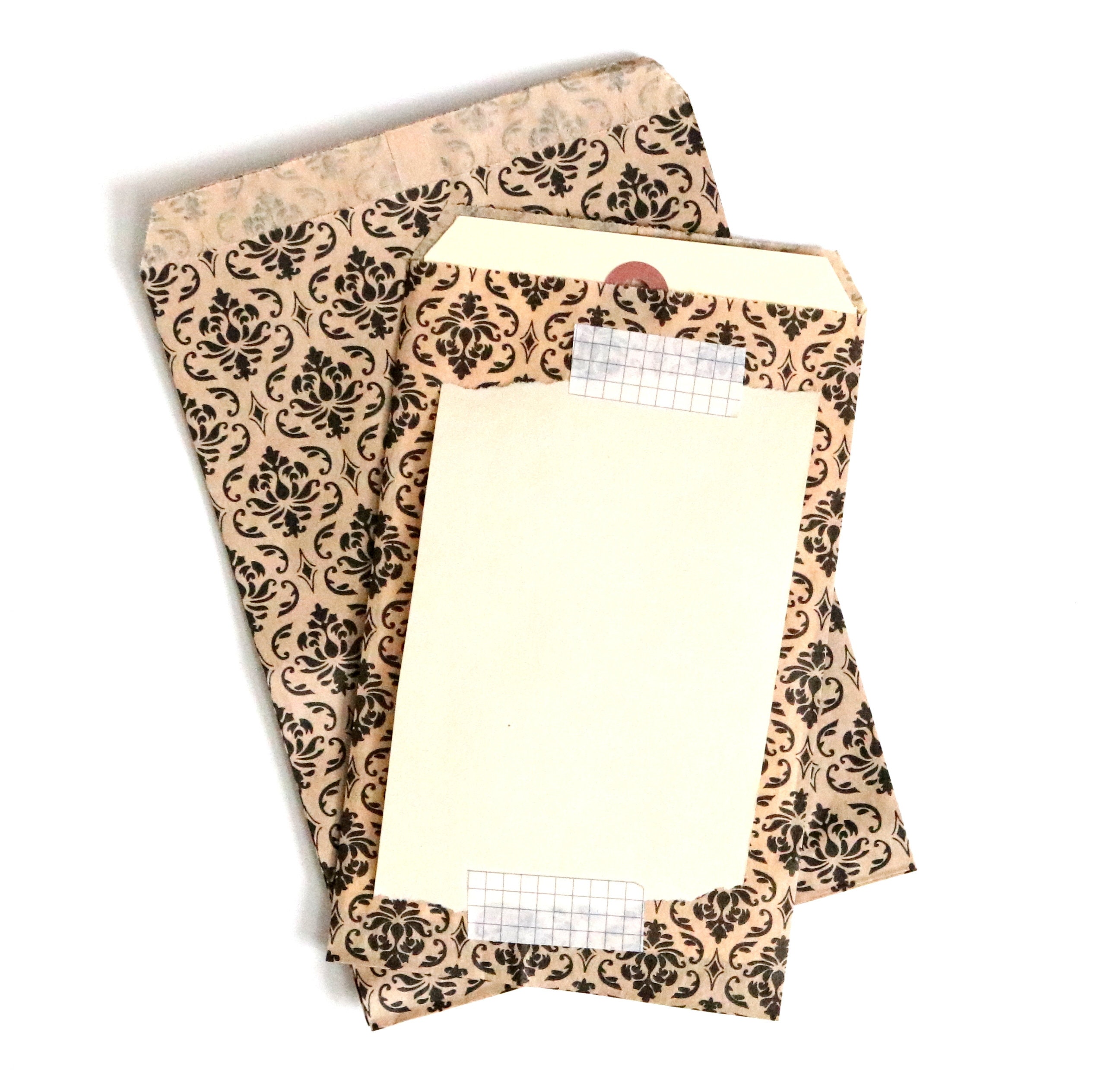Damask Paper Bags Kraft Bags Brown Paper Bags Small Paper Etsy